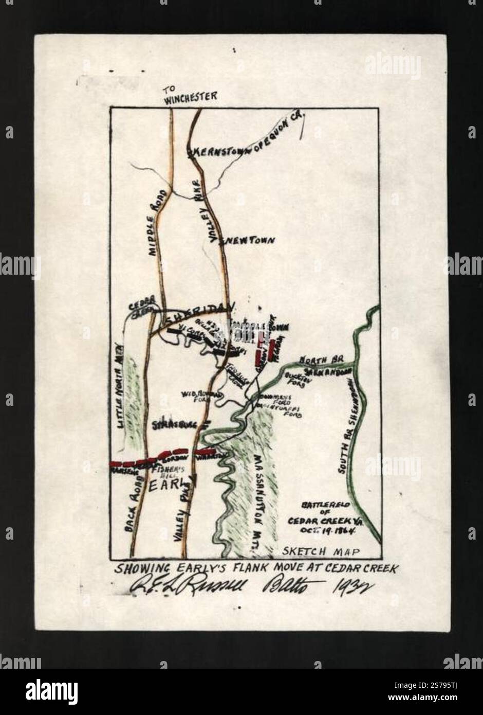 Battlefield of Cedar Creek, Va., Oct. 19, 1864 : sketch map, showing ...