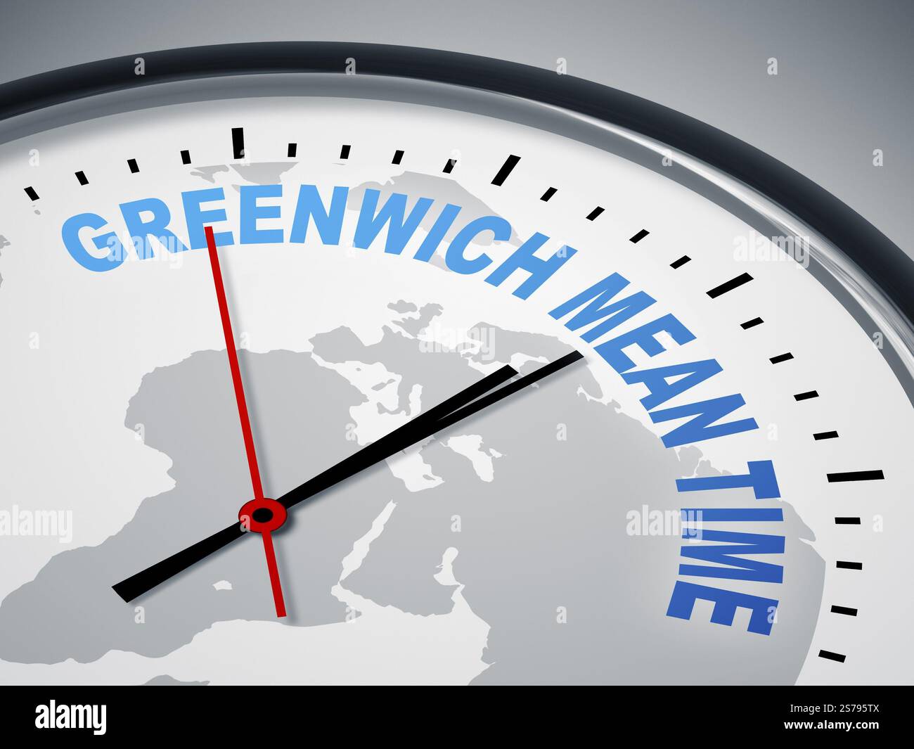 An image of a nice clock with Greenwich Mean Time Stock Photo - Alamy