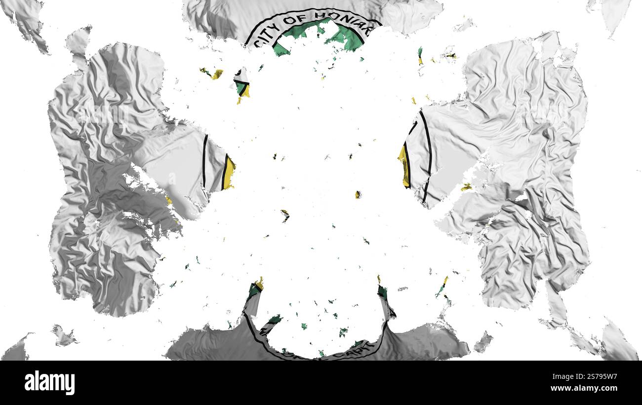 Scattered Honiara, capital of the Solomon Islands flag, white ...