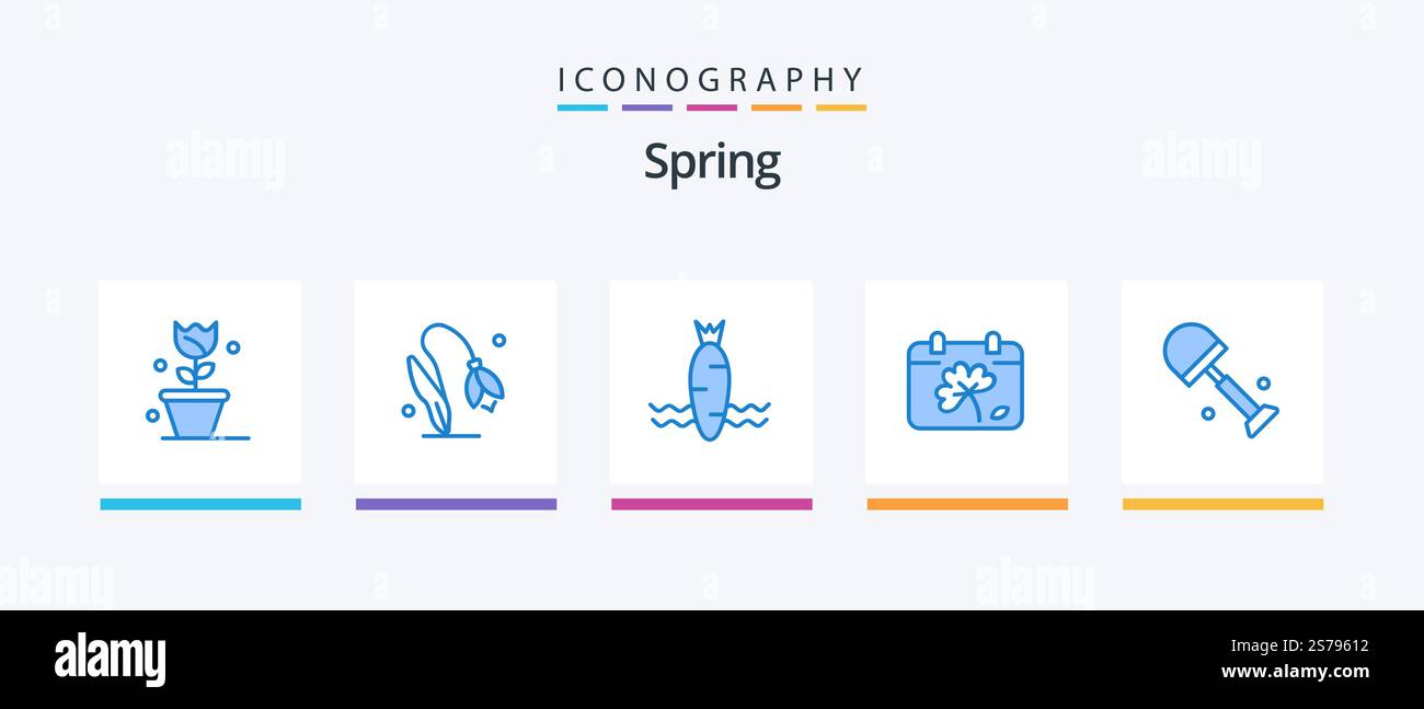 Spring Blue 5 Icon Pack Including . spring. calendar. shovels. big ...
