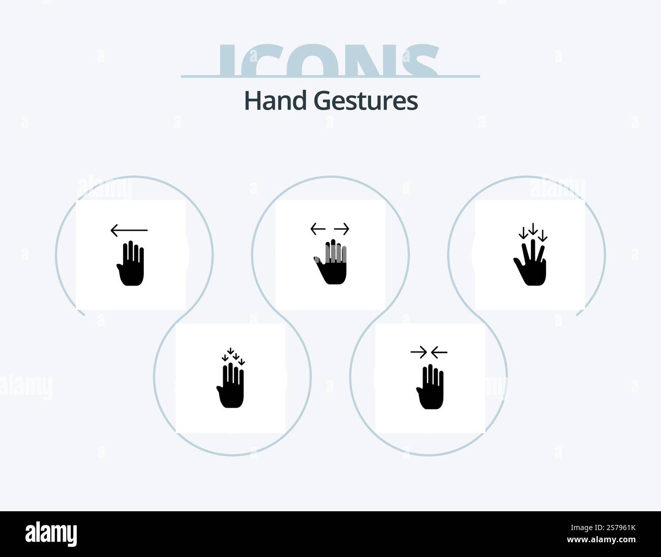 Hand Gestures Glyph Icon Pack 5 Icon Design. finger. right. finger ...
