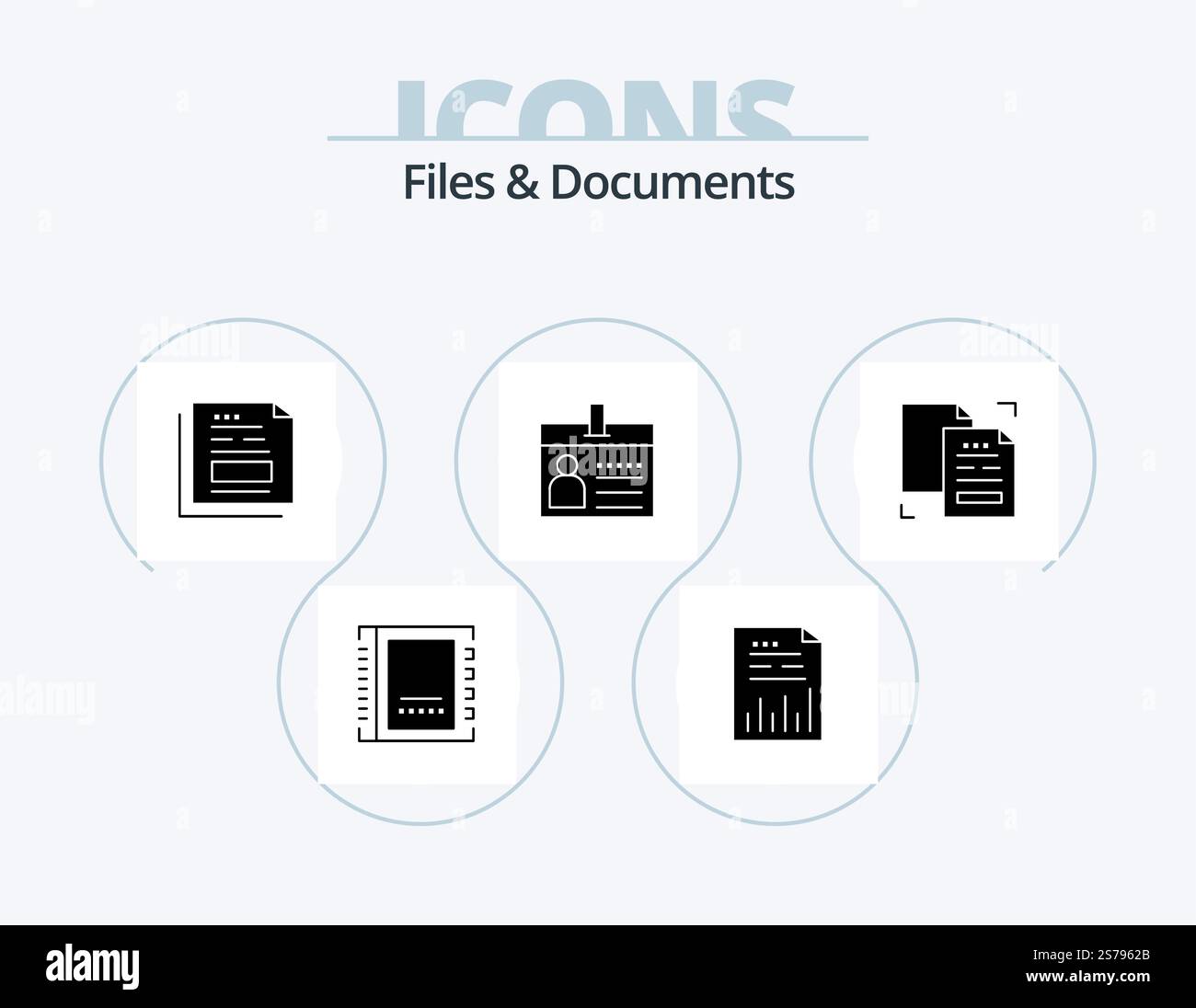 Files And Documents Glyph Icon Pack 5 Icon Design. document. badge ...