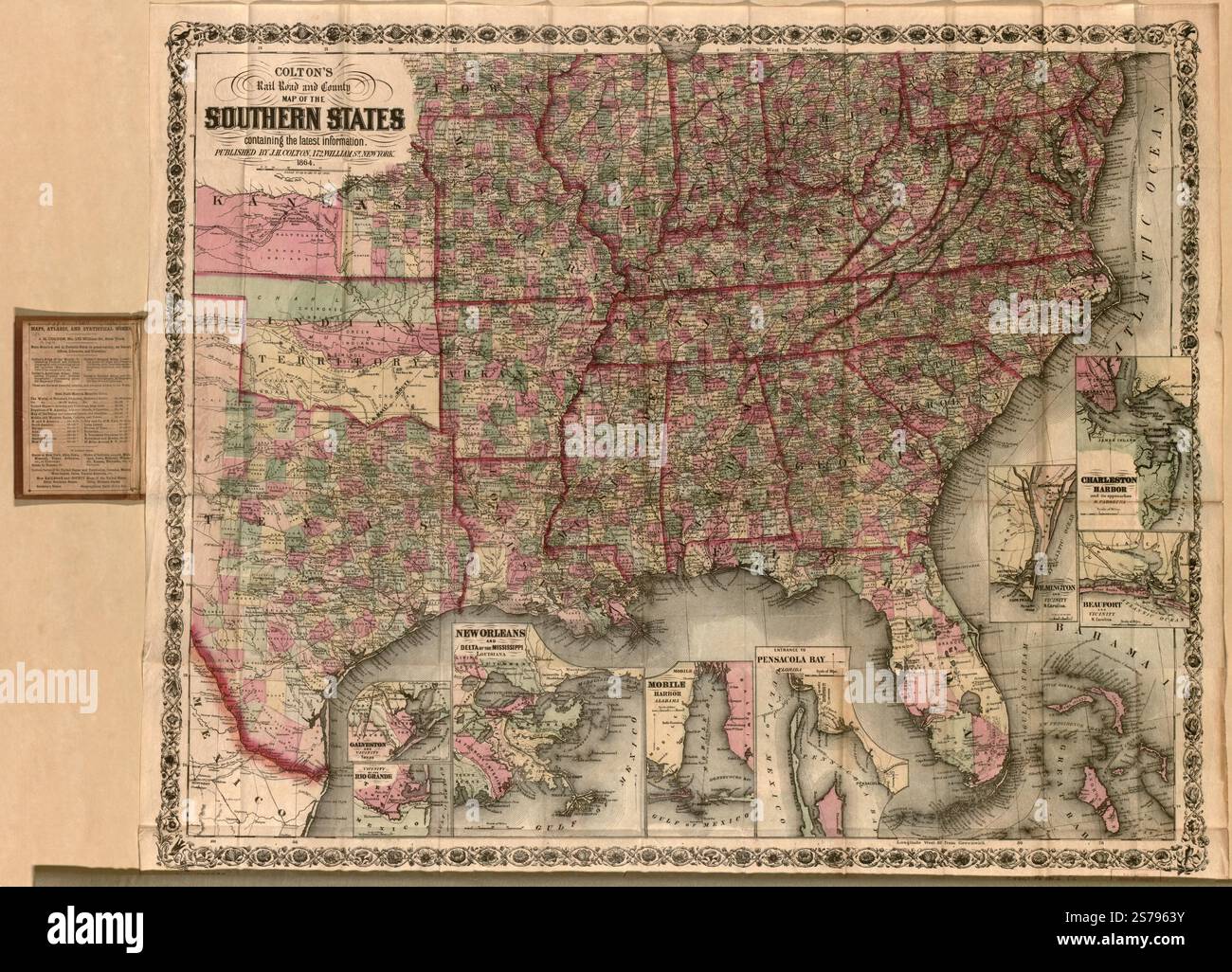 Colton's rail road and county map of the southern states containing the ...