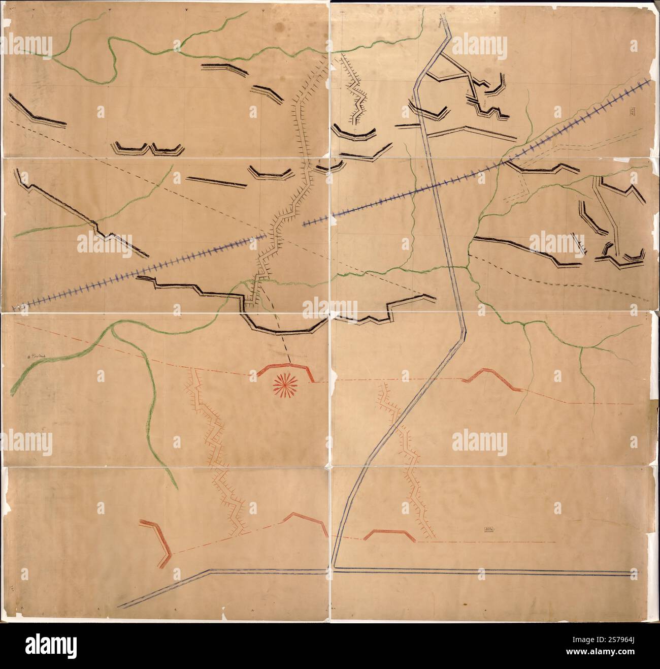 [Wall map showing fortifications at the time of the Battle of the ...