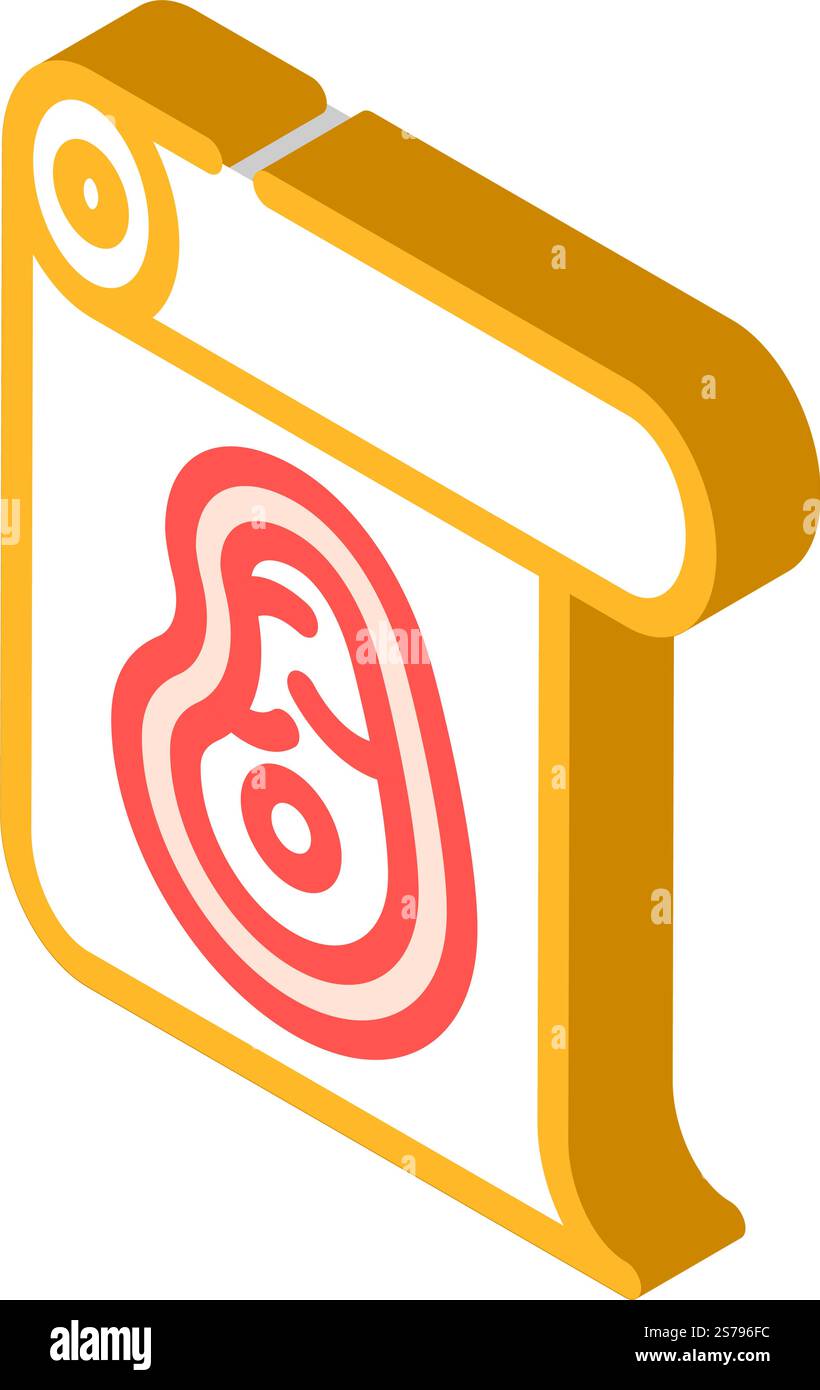 butcher paper isometric icon vector. butcher paper sign. isolated ...