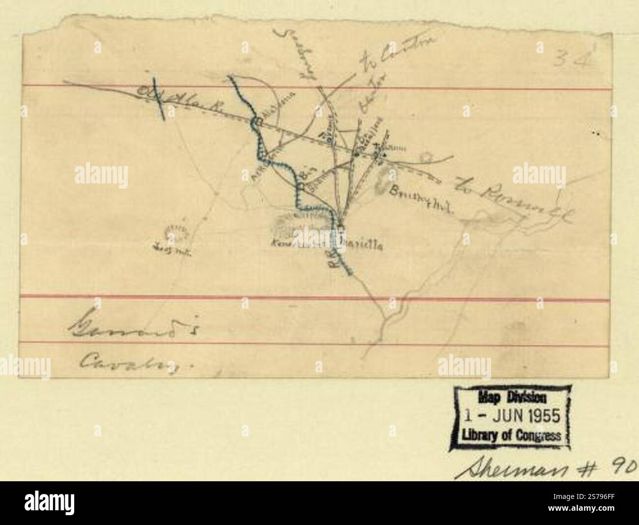 [Map of the environs of Marietta, Georgia. June 10-July 3, 1864]. 1864 ...