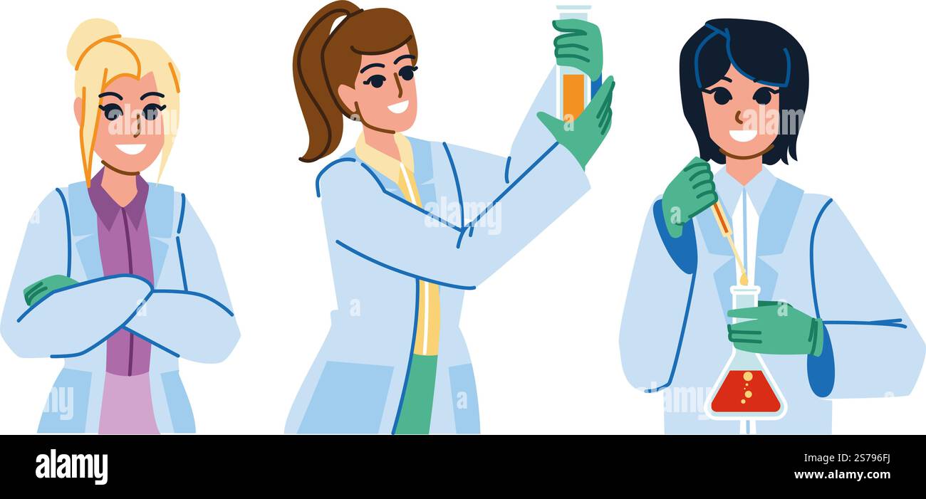 scientist woman vector. laboratory research, science medicine, lab ...