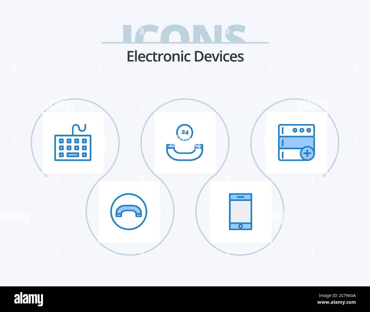 Devices Blue Icon Pack 5 Icon Design. . database. equipment. base. call ...