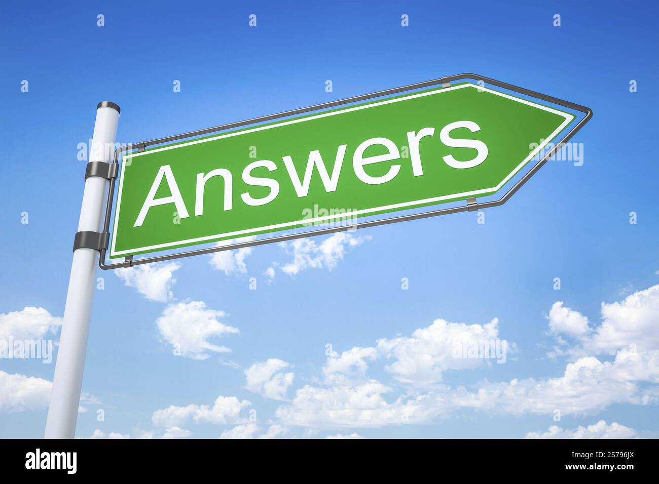 An image of a typical road sign arrow answers Stock Photo - Alamy