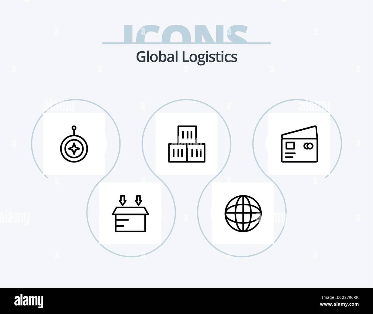 Global Logistics Line Icon Pack 5 Icon Design. logistic. bus. shield ...