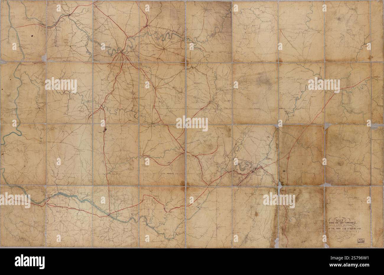 Map of middle and east Tennessee and parts of Alabama and Georgia 1862 ...