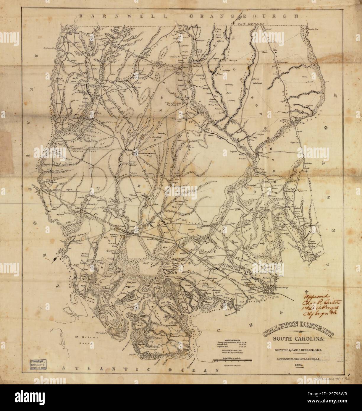 Colleton District, South Carolina 1825 by Mills Robert Stock Photo - Alamy