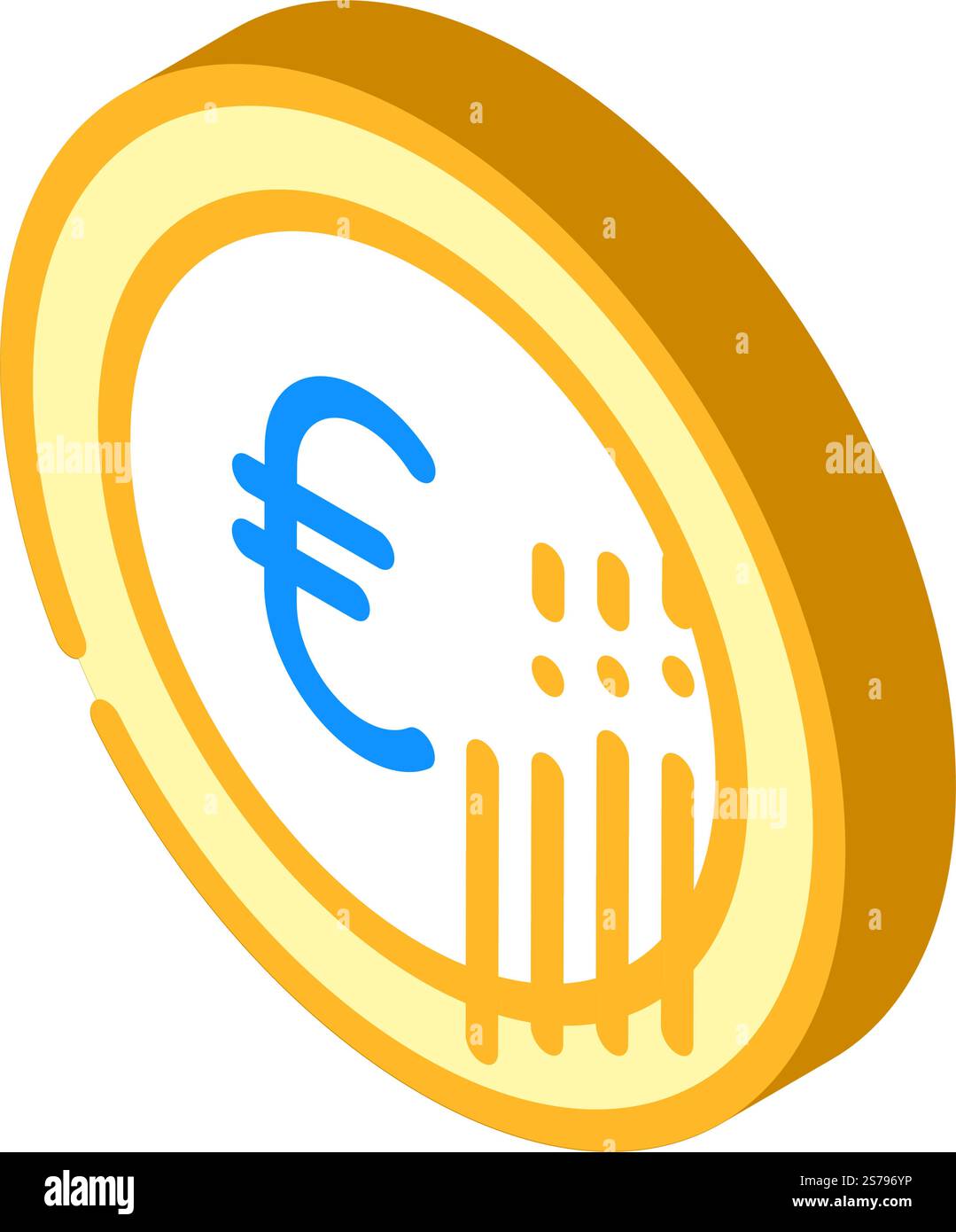 euro coin isometric icon vector. euro coin sign. isolated symbol ...