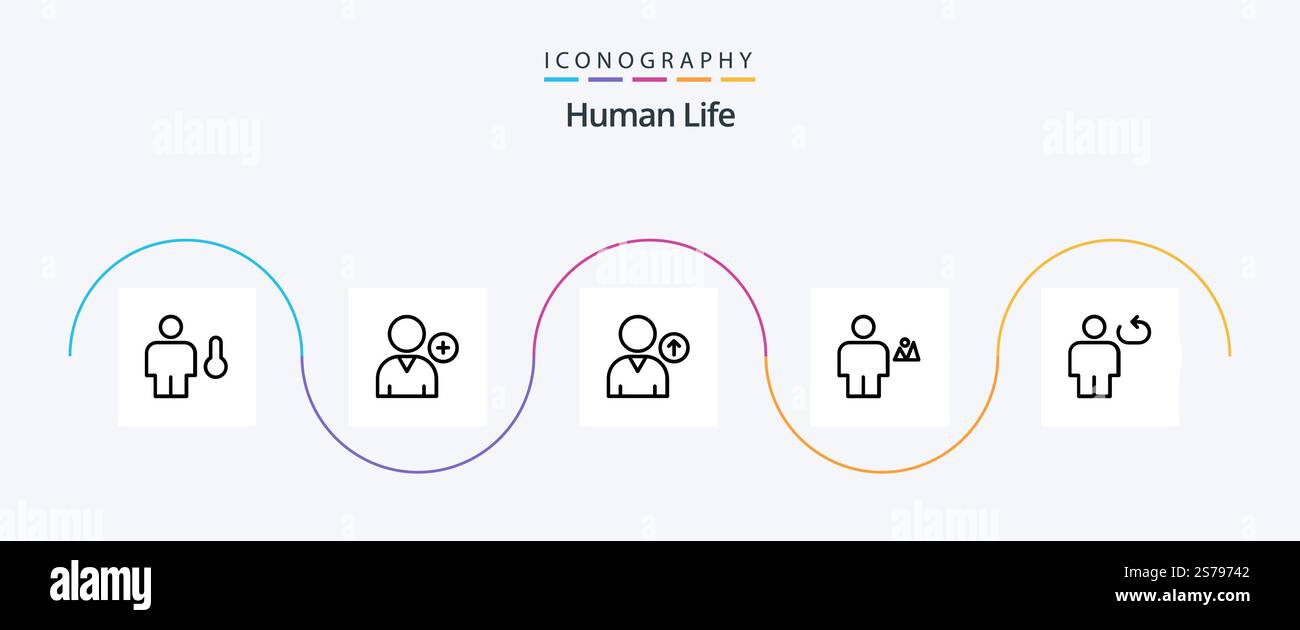 Human Line 5 Icon Pack Including body. land. avatar. human. body Stock ...