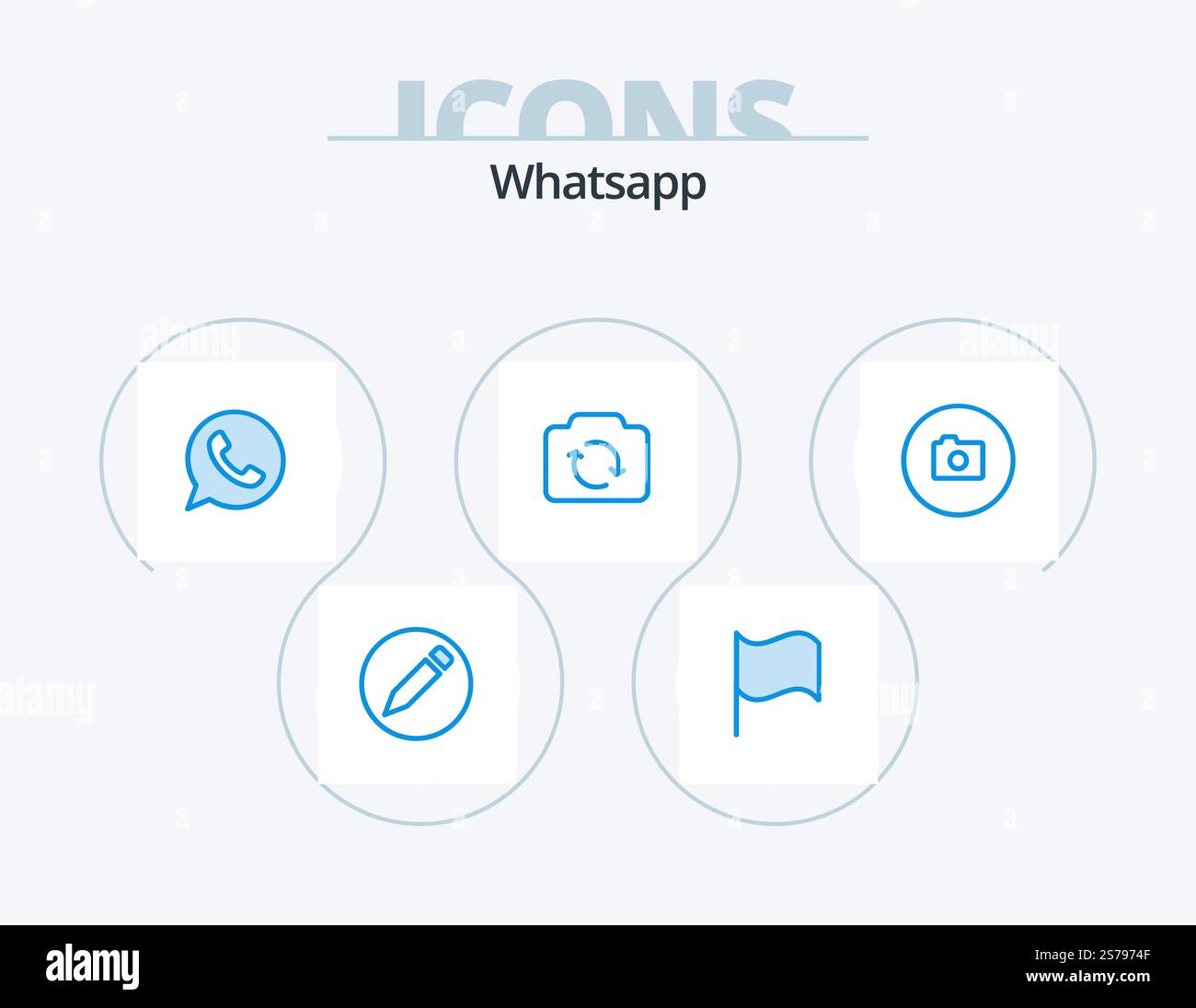 Whatsapp Blue Icon Pack 5 Icon Design. ui. image. telephone. camera. basic Stock Vector Image ...