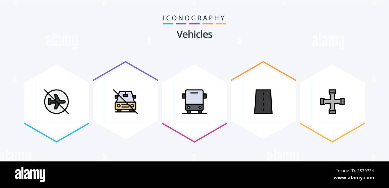 Vehicles 25 FilledLine icon pack including lines. driveway. off ...