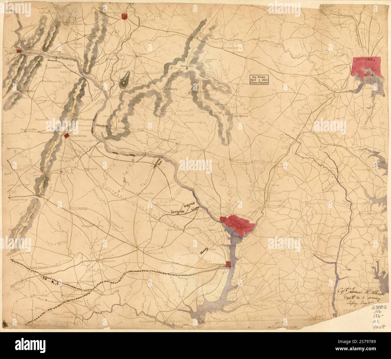 [Map of northern Virginia and part of Maryland]. 1862 by Abert J. W ...