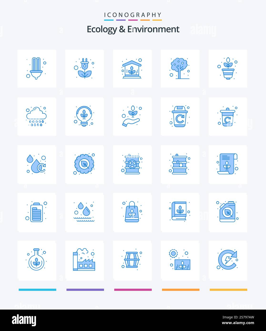 Creative Ecology And Environment 25 Blue icon pack Such As plant. tree ...