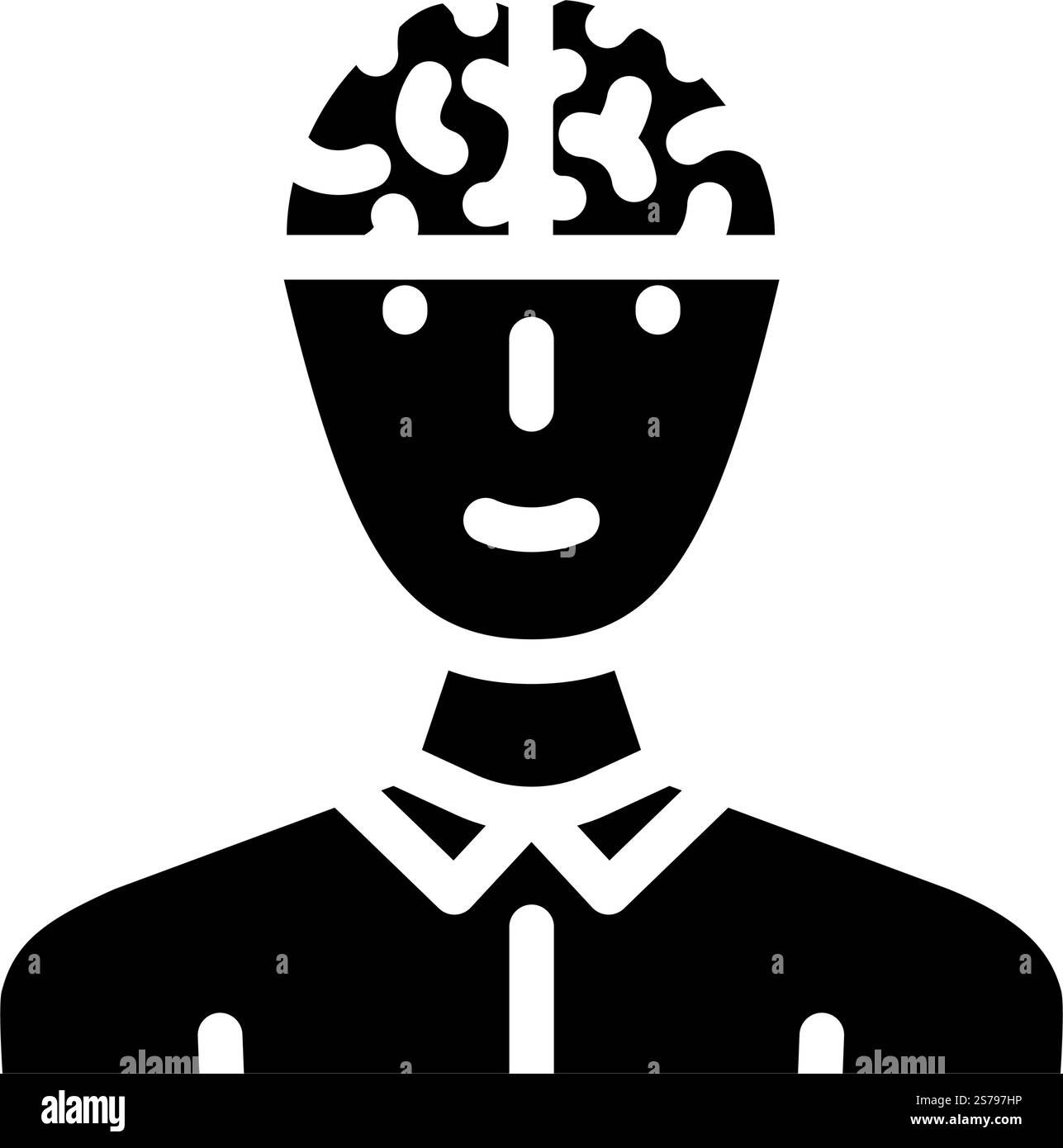 head brain human glyph icon vector. head brain human sign. isolated ...