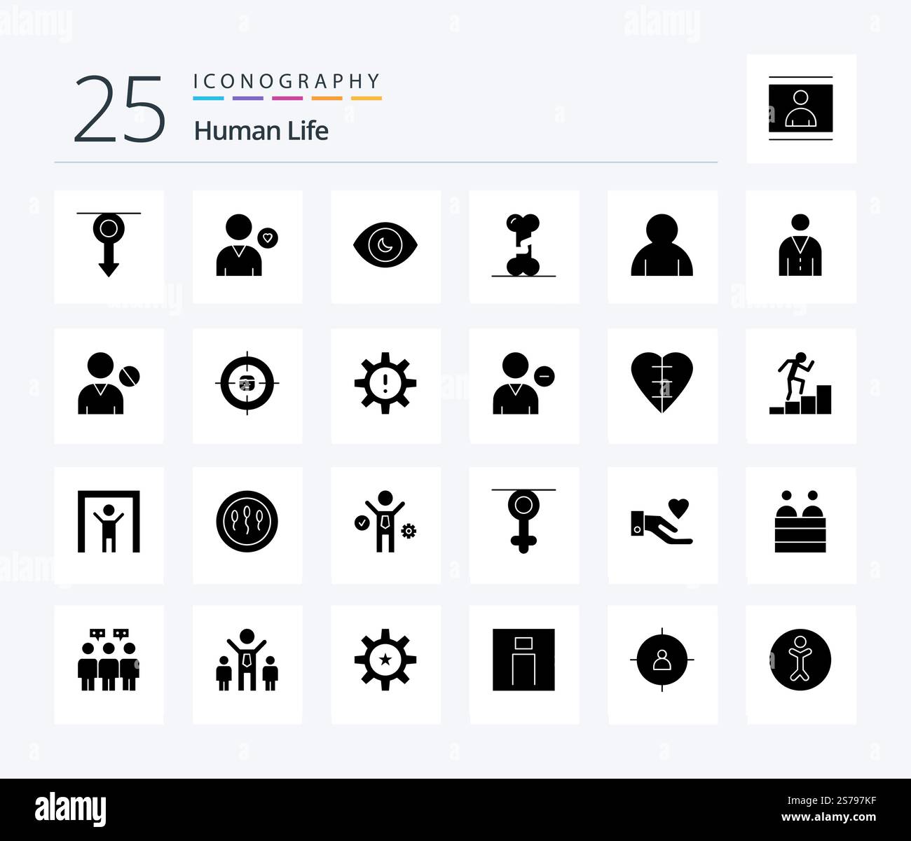 Human 25 Solid Glyph icon pack including human. broken. like. bone ...