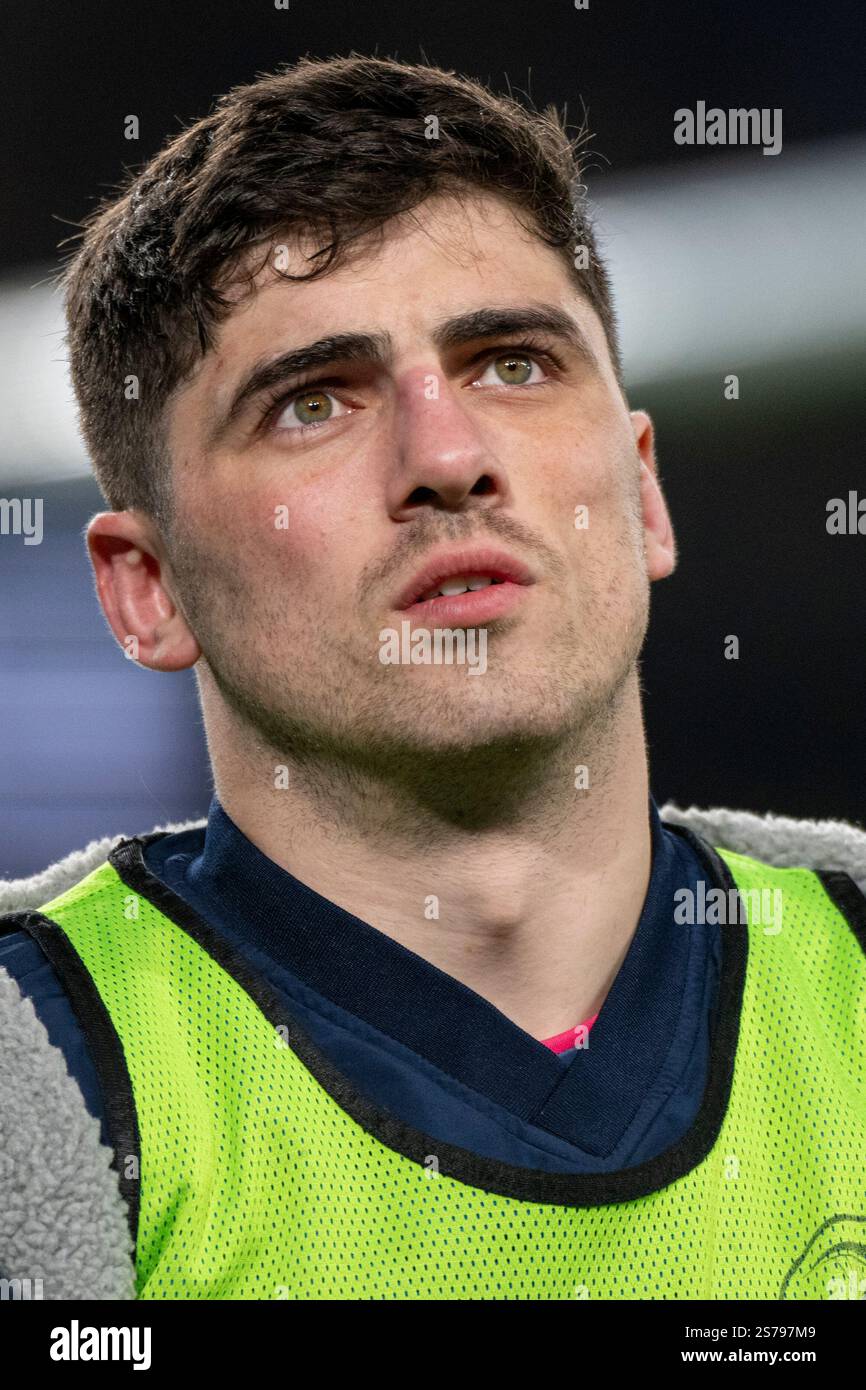 Dublin, Ireland. 19th Jan, 2025. Jimmy O'Brien of Leinster looks on ...