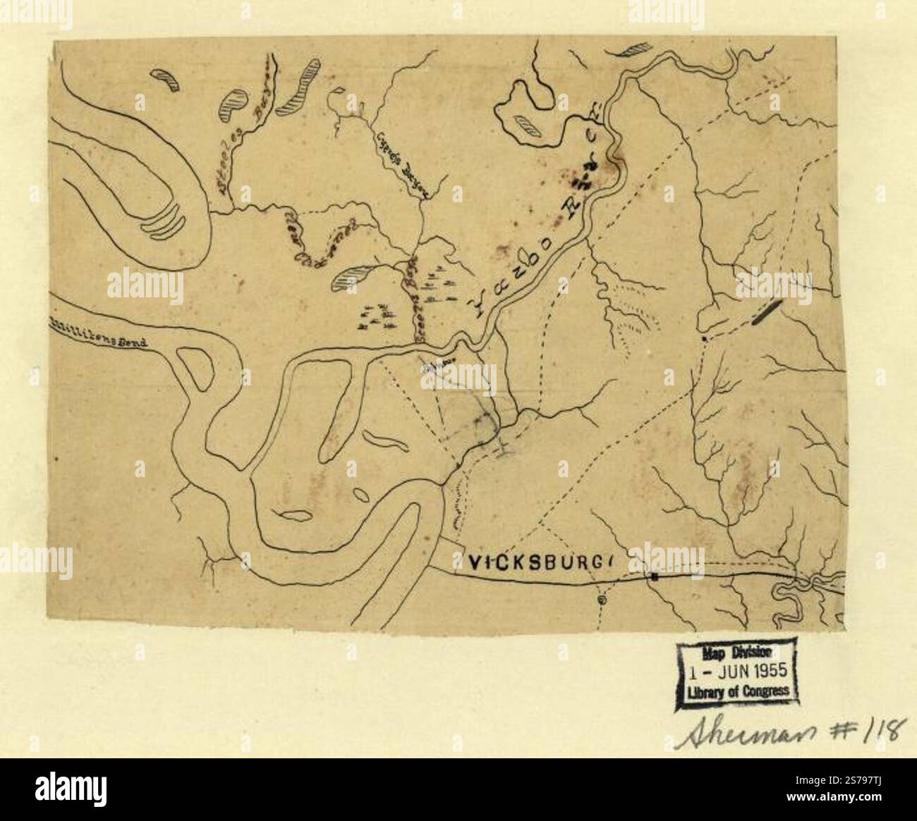 [Map of the environs of Vicksburg, Mississippi, 1863] 1863 Stock Photo ...