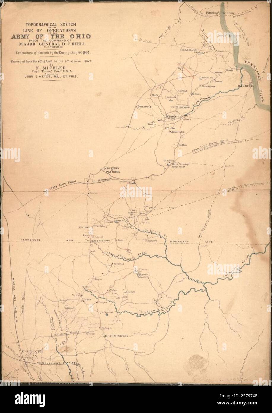 Topographical sketch of the line of operations of the Army of the Ohio ...
