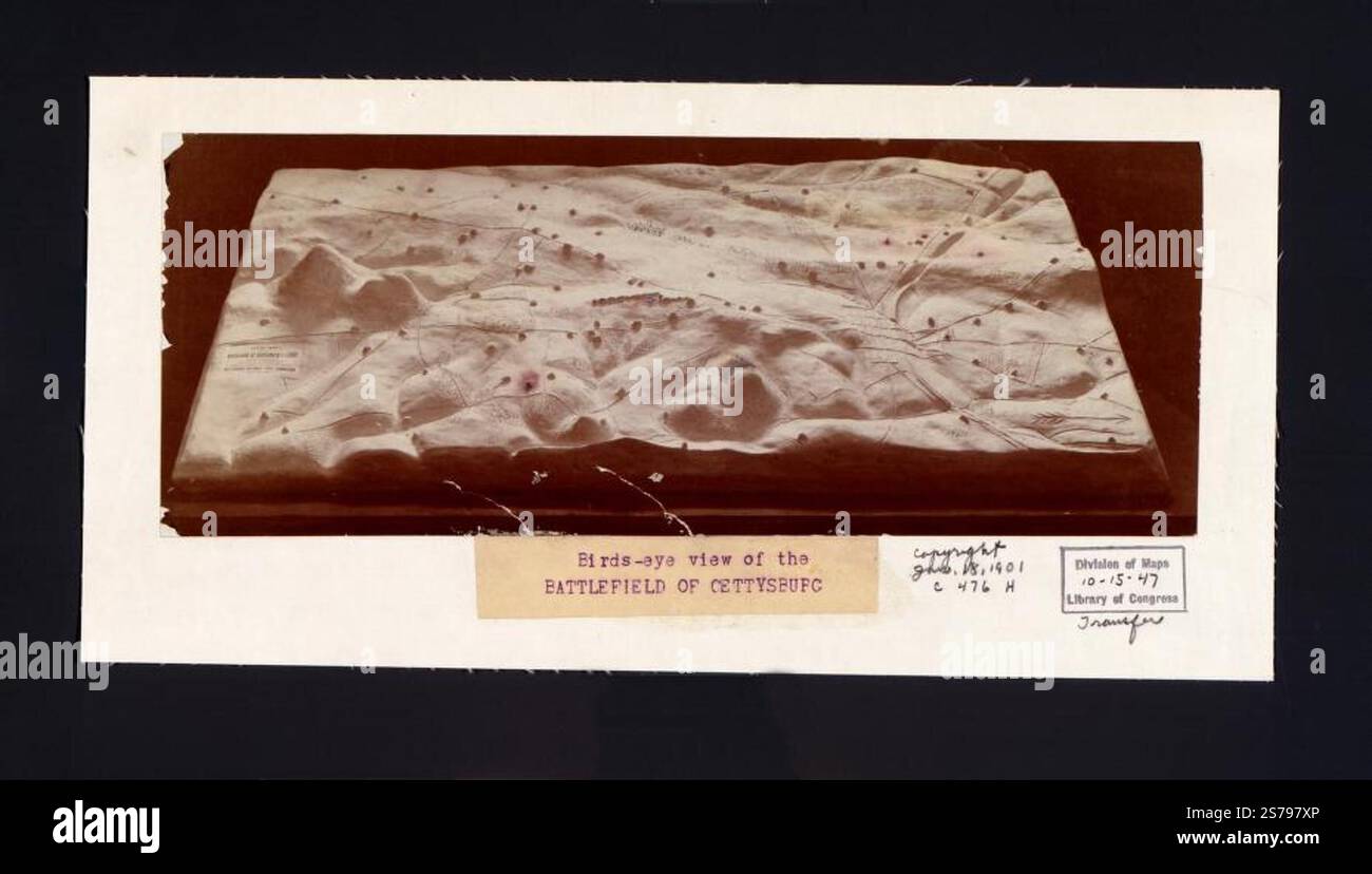 Birds-eye view of the battlefield of Gettysburg. 1901 by Gettysburg ...