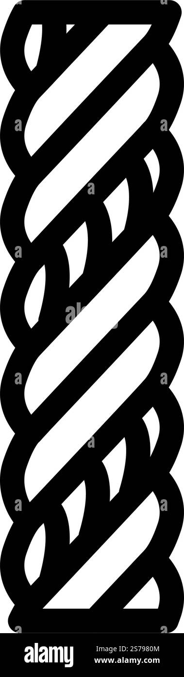 triplex wire cable line icon vector. triplex wire cable sign. isolated ...