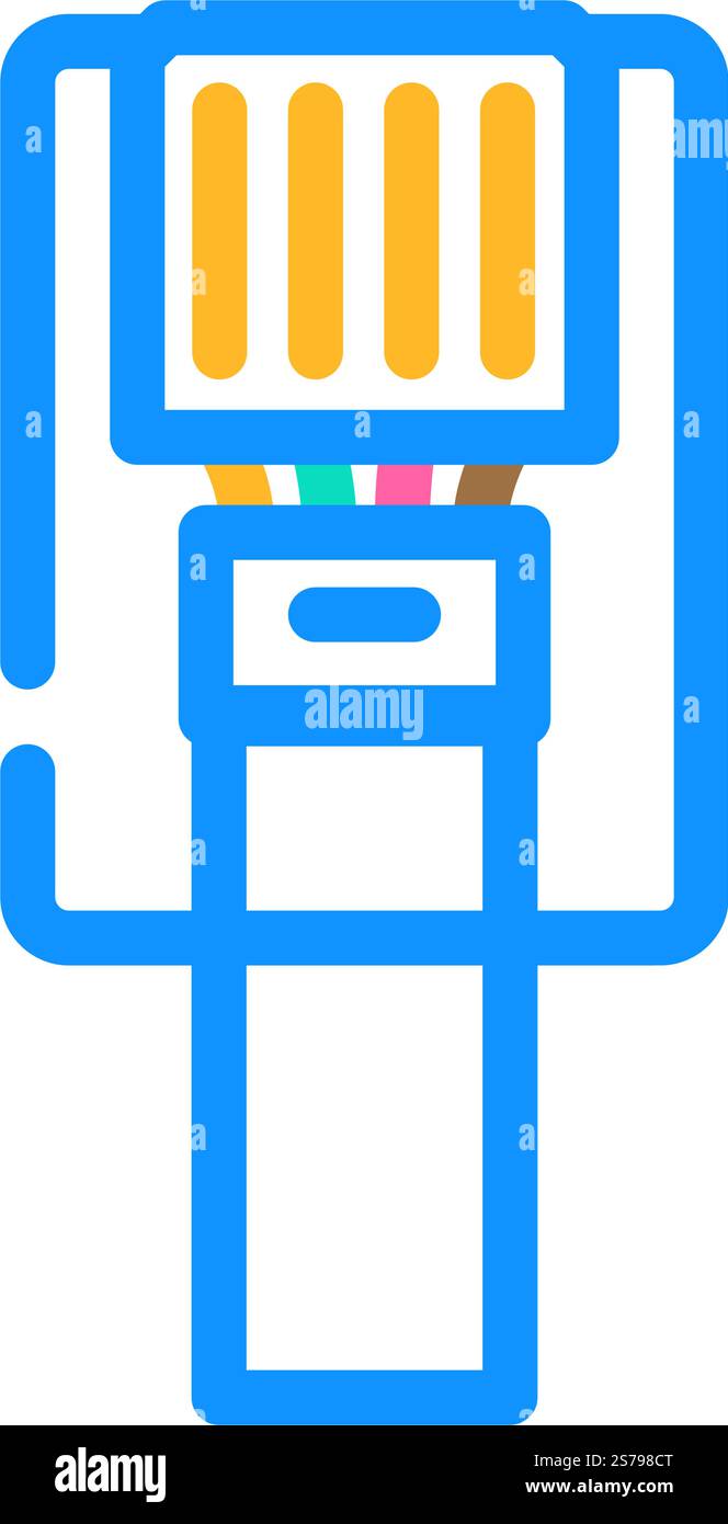 phone wire cable color icon vector. phone wire cable sign. isolated ...