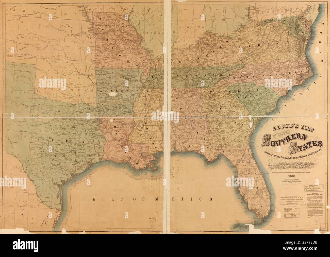 Lloyd's map of the southern states : showing all the railroads, their ...