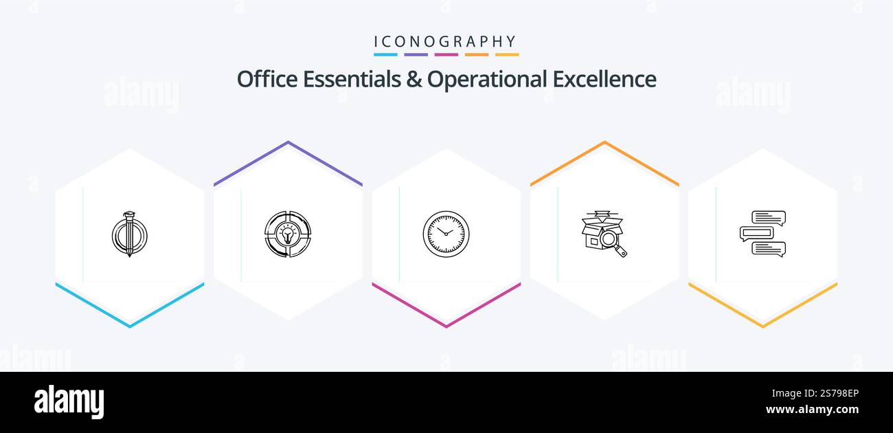Office Essentials And Operational Exellence 25 Line icon pack including ...