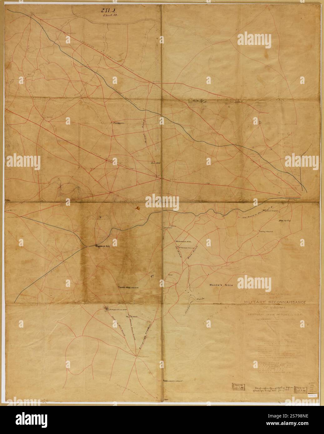 Military reconnaissance of Virginia 1860 by Young J. J., McDowell Irvin ...