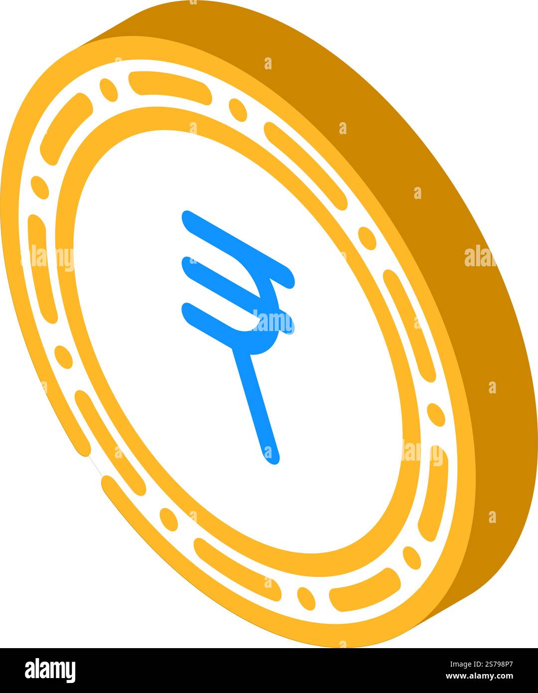 rupee coin isometric icon vector. rupee coin sign. isolated symbol ...