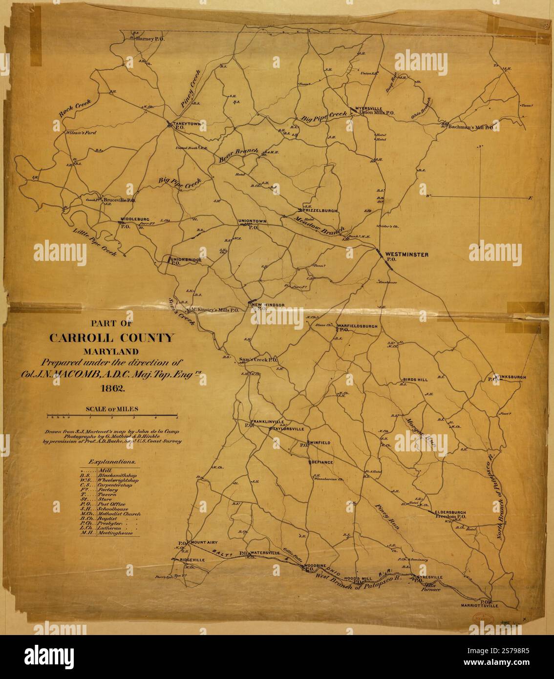Part of Carroll County, Maryland 1862 by Macomb J. N. (John N ...