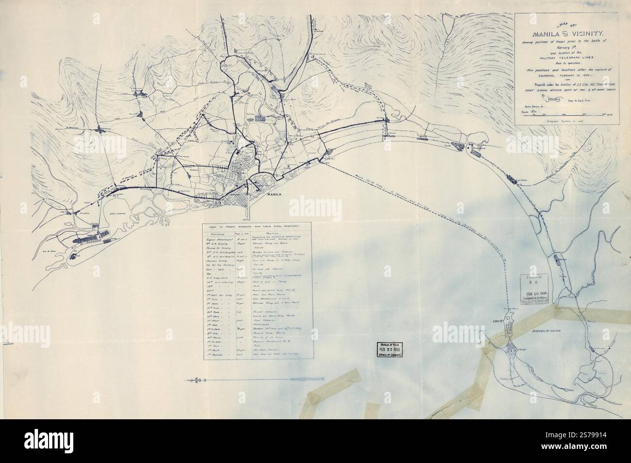 Map of Manila and vicinity : showing positions of troops prior to the ...