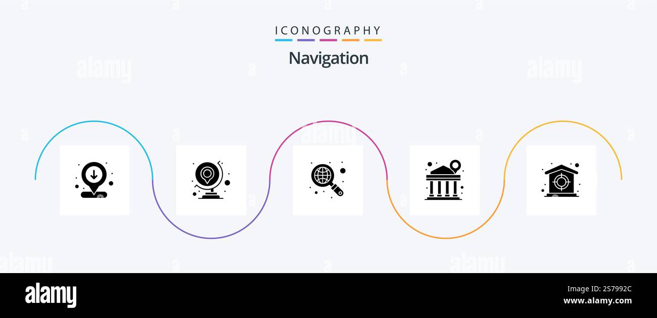 Navigation Glyph 5 Icon Pack Including property. location. map. finance ...