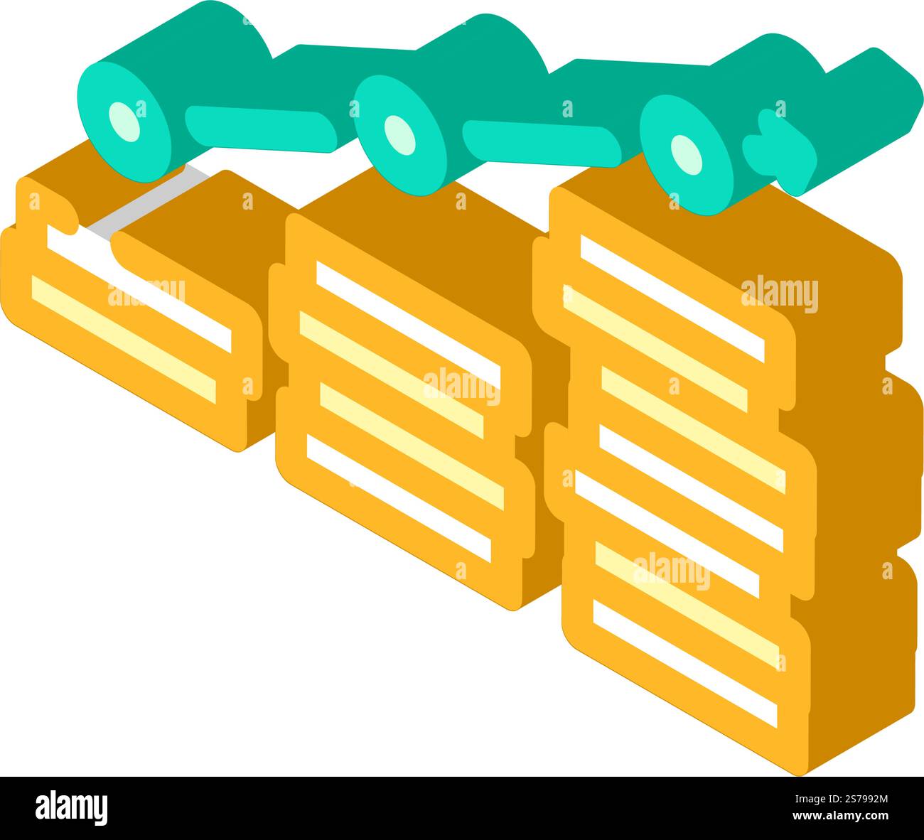 growth trend gold coin isometric icon vector. growth trend gold coin ...