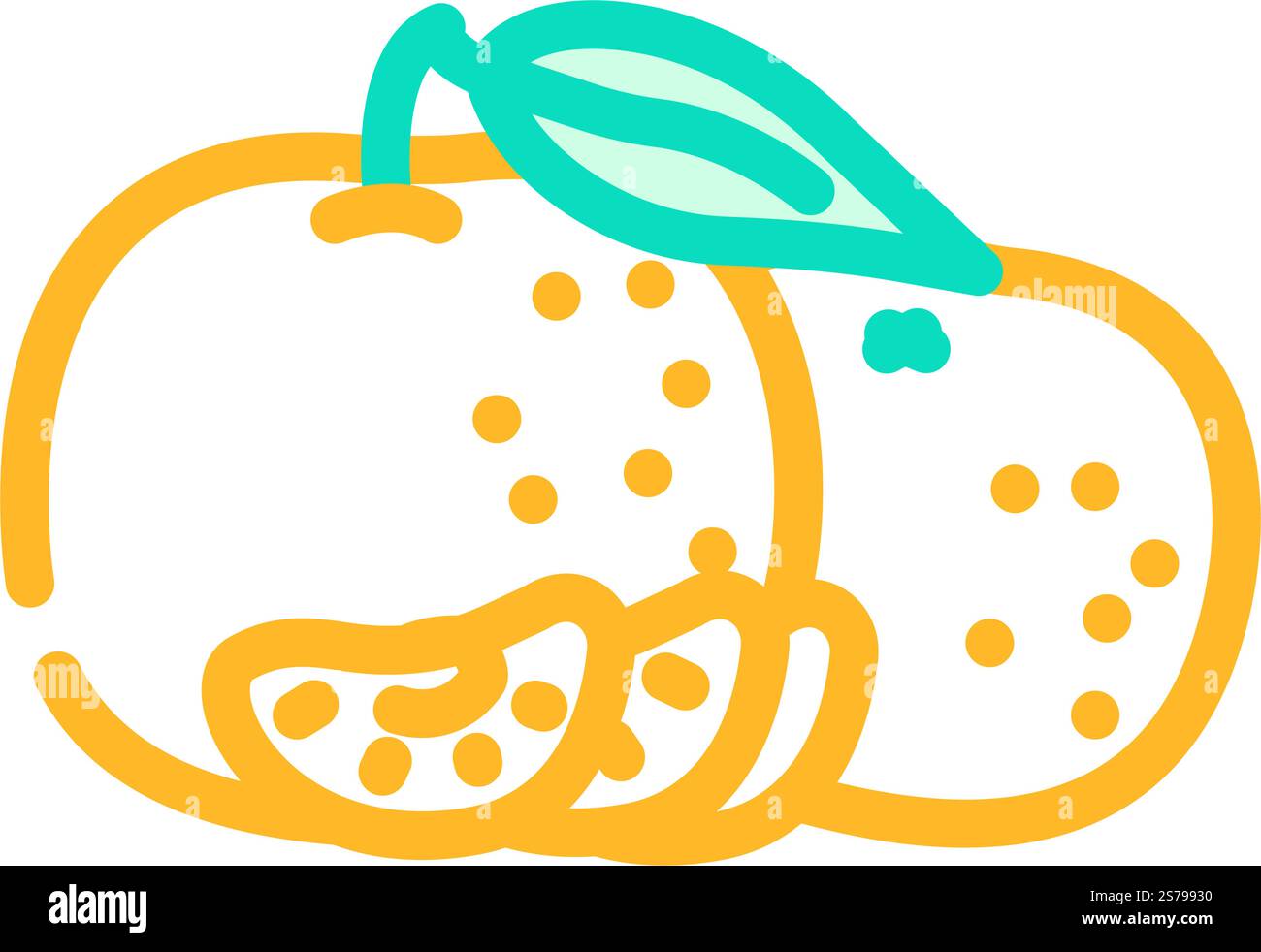 peeled mandarin peel color icon vector. peeled mandarin peel sign ...