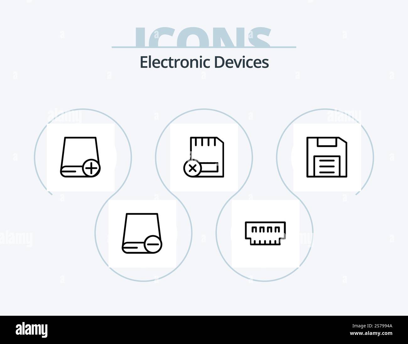 Devices Line Icon Pack 5 Icon Design. devices. card. hardware. hardware ...
