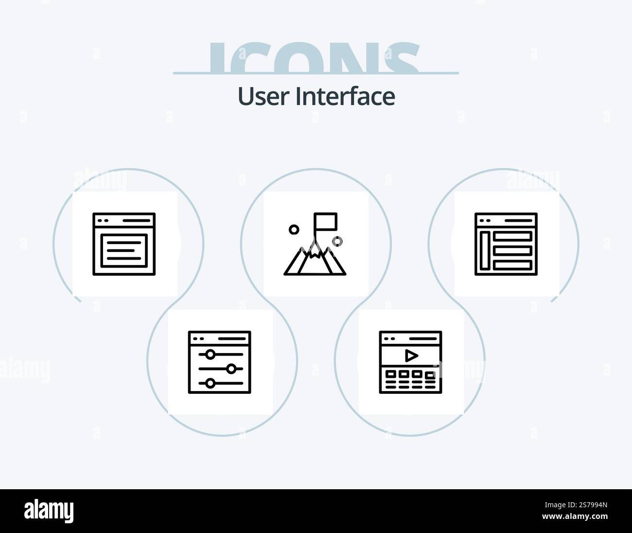User Interface Line Icon Pack 5 Icon Design. ui. brightness. user ...