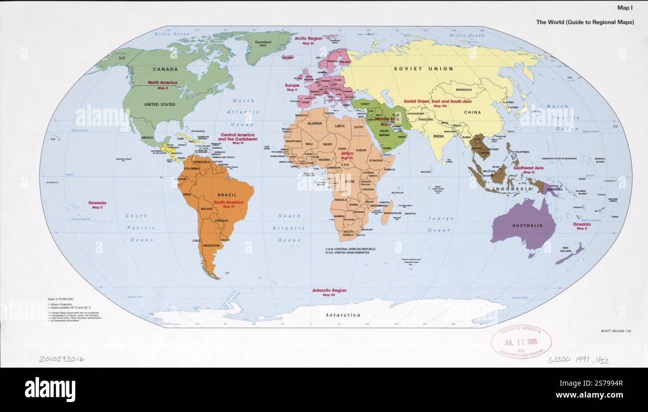 The world (guide to regional maps). 1991 by United States. Central ...