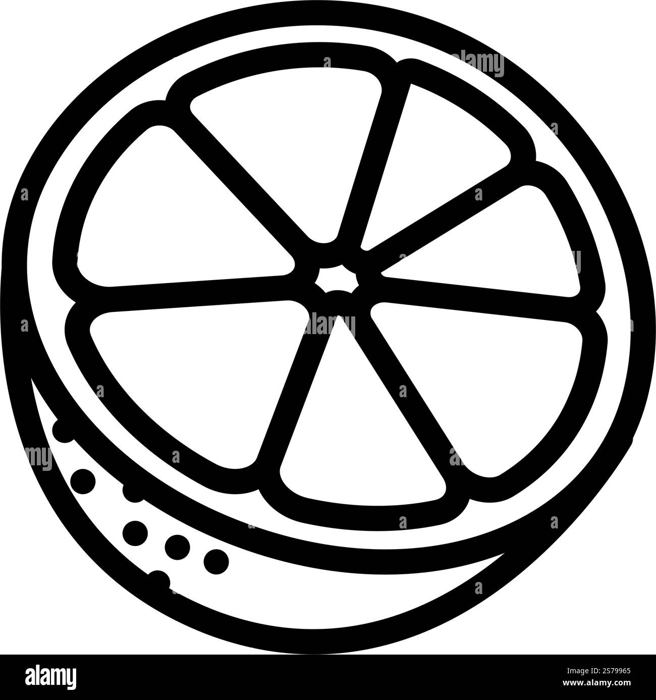 tangerine orangecut line icon vector. tangerine orangecut sign ...