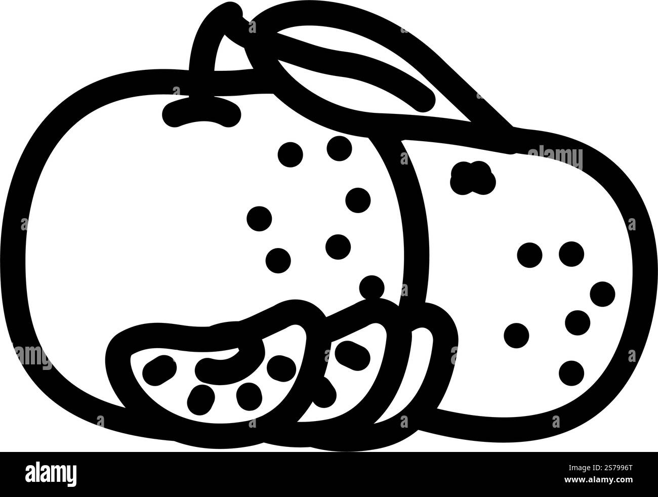 peeled mandarin peel line icon vector. peeled mandarin peel sign ...