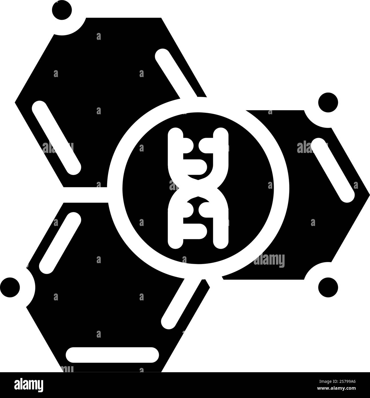 genetic molecular structure glyph icon vector. genetic molecular ...