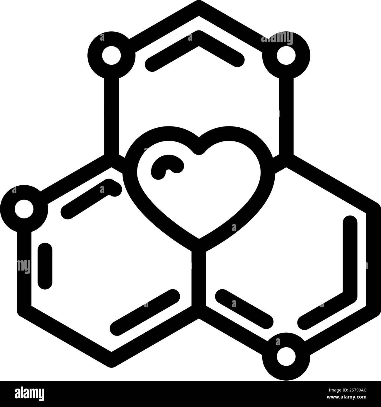 health molecular structure line icon vector. health molecular structure ...