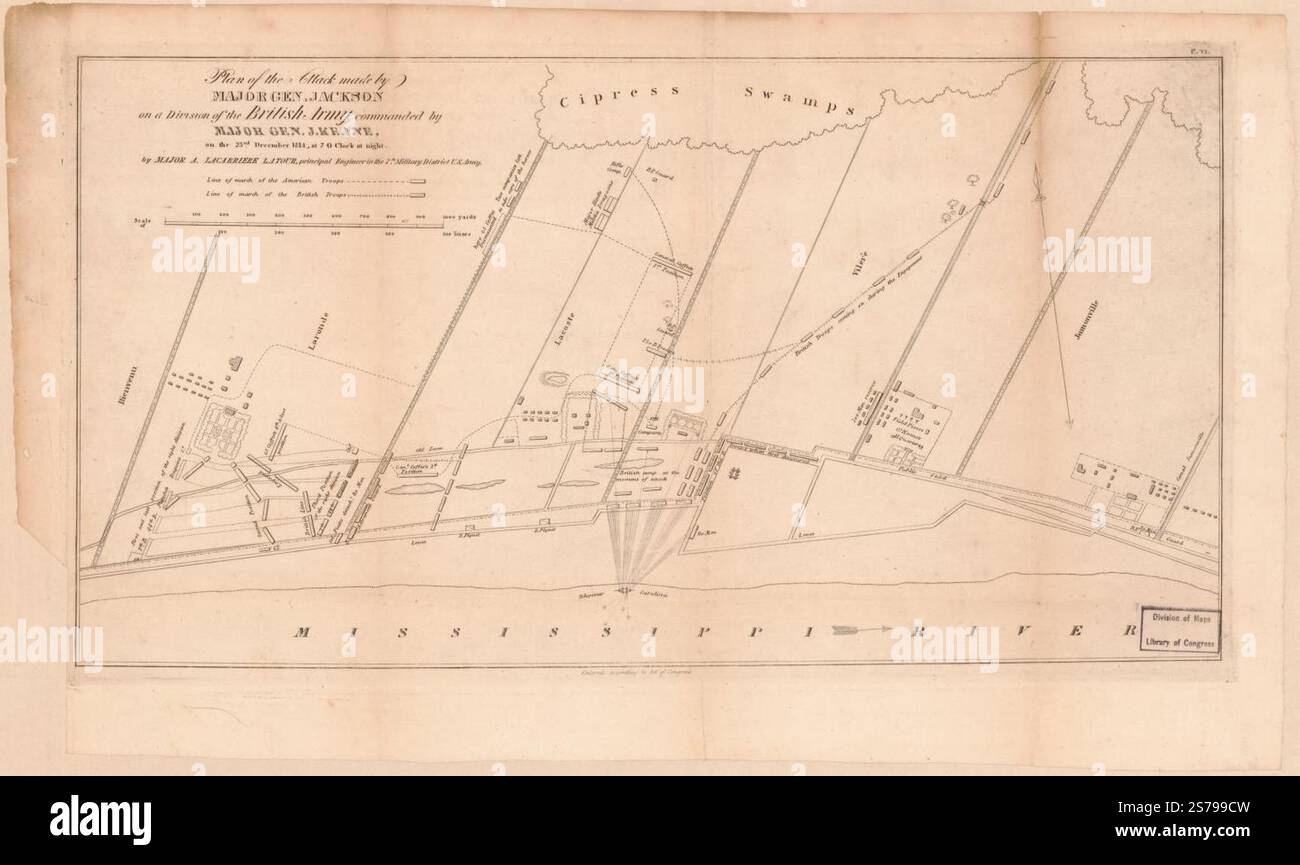 Plan of the attack made by Major Gen. Jackson on a division of the ...