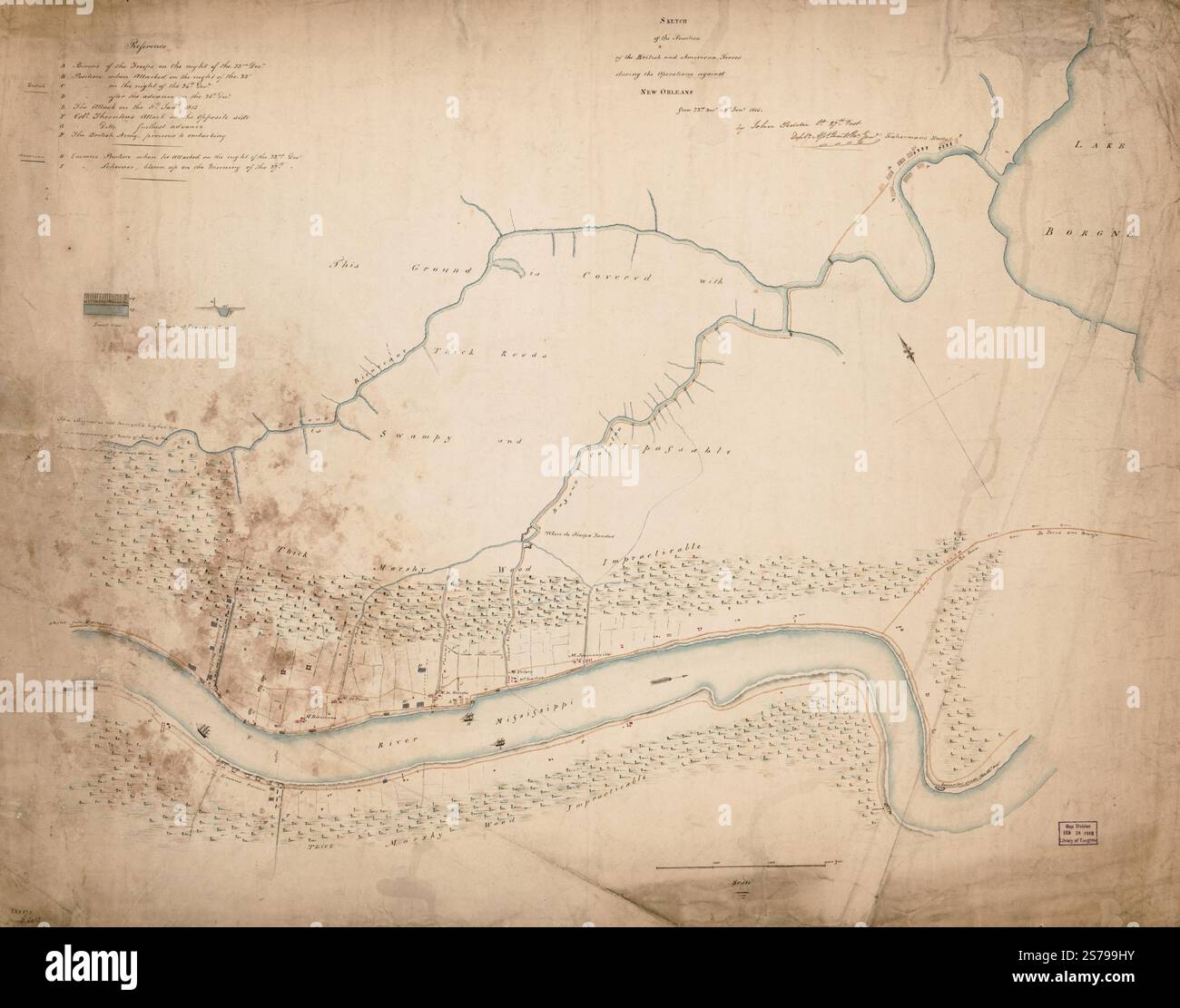Sketch of the position of the British and American forces during the ...