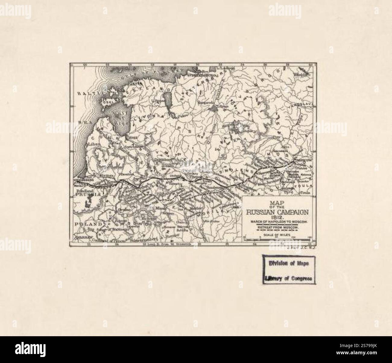Map of the Russian Campaign 1812 1910 by Hart J. (Cartographer Stock Photo - Alamy