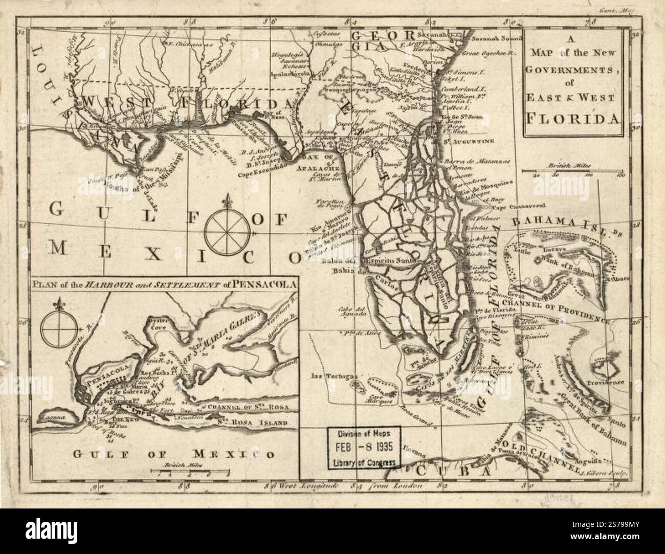 A map of the new governments of East & West Florida 1763 by Gibson J ...